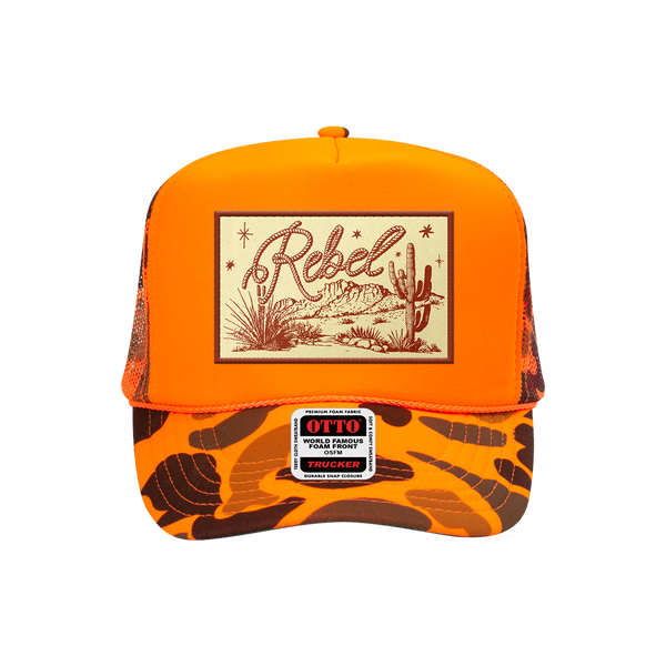 REBEL Orange Camo Hat - Anne Wilson Official Store